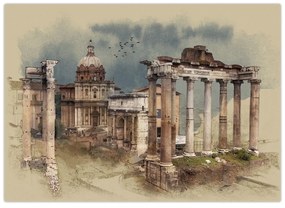 Obraz - Forum Romanum, Řím, Itálie (70x50 cm)