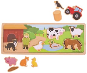Bigjigs Toys Magnetické puzzle farma