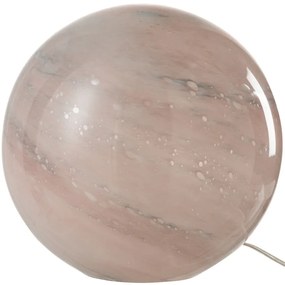 OnaDnes -20% Růžová skleněná stolní lampa J-line Planet 31 cm