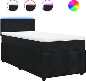 Box spring postel s matrací černá 80 x 200 cm samet 3289886