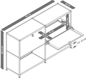 Tchibo - Kovová odkládací skříňka »Cn3« se 2 přemístitelnými výklopnými dvířky