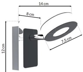 Nástěnné LED svítidlo Sole, 1x LED 5w, 4000k, ch/b