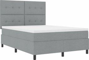 Postel s boxspringem s čelo Světle šedá 160 x 200 cm textil 3339399