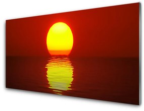 Obraz na skle Západ Slunce Krajina 125x50 cm
