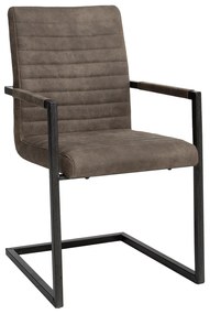 Noble Home Židle Ipur, tmavě šedá, nerezová podnož