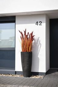 Květináč CITY, sklolaminát- vzhled kamene, výška 100 cm,  antracit
