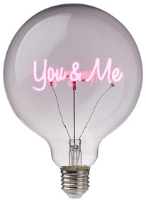 Butlers BRIGHT LIGHT LED Žárovka "You & Me" - růžová