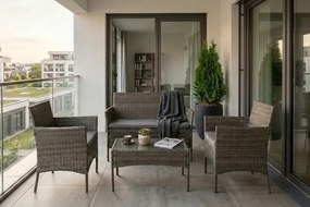 Balkonový nábytek Bari | Ratanové posezení do lodžie | Šedá