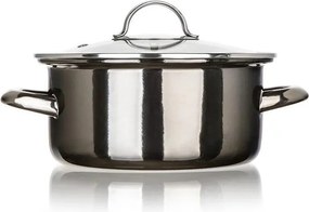 Smaltovaný hrnec s poklicí METALLIC Black 2 l