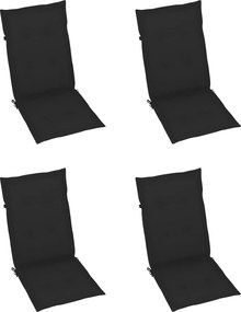 vidaXL Zahradní polohovací židle s poduškami 4 ks masivní akácie [3065354] Barva: krémová