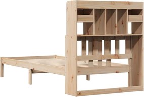 Postel s knihovnou bez matrace 90 x 190 cm masivní borovice 3322327