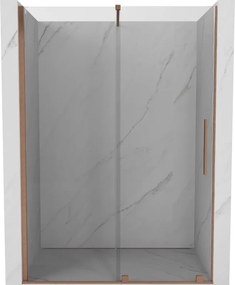 Mexen Velar, posuvné dveře do otvoru 160x200 cm, 8mm čiré sklo, měděná matná, 871-160-000-01-65