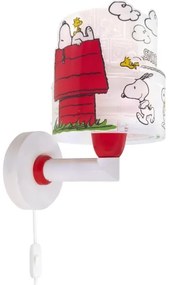 Dalber 76309 - Dětská nástěnná lampa SNOOPY 1xE27/15W/230V bílá/červená