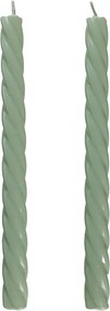 TWISTED Sada lesklých svíček 2 ks 25,5 cm - mátová