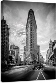Obraz 50x70 Flatiron New York architektura město černobílé budovy