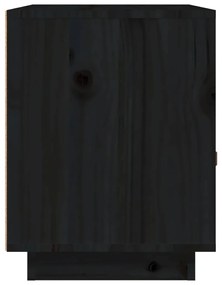 Noční stolek černý 40 x 34 x 45 cm masivní borové dřevo