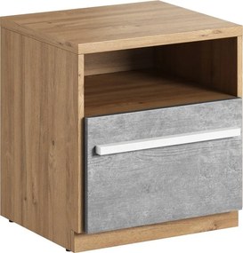 Casarredo - Komfort nábytek Noční stolek FLAMY/PLANO 09 1S, dub nash/šedá