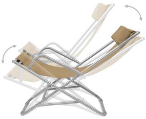 Polohovatelné zahradní židle 2 ks ocel taupe - Default Title