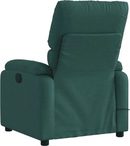 Masážní křeslo s polohovacím mechanismem, tmavě zelené, látkové 3206099