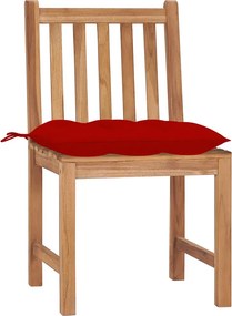 Zahradní židle 4 ks s poduškami masivní teak 3073109
