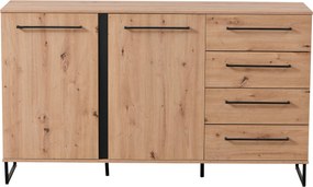 XXXLutz KOMODA, černá, barvy dubu, 159/95/42 cm Xora - Široké komody - 000834005707