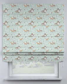 Římská roleta Firenze barva zelená látka vzorované