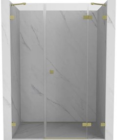 Mexen Lunar sprchové dveře pant pravý 140 cm, transparentní, zlaté kartáčované - 834S-140-050-55-00-P