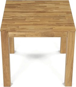 Jídelní stůl 80x80x75 cm, povrchová úprava olejem, nohy 8x8 cm, masiv dub bílý