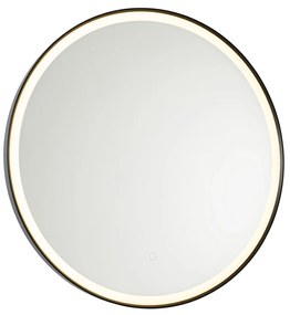 Koupelnové zrcadlo černé 70 cm včetně LED s dotykovým stmívačem - Miral