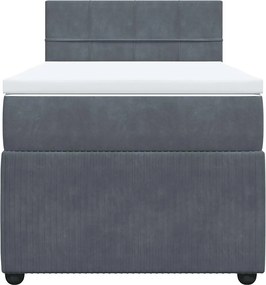 Box spring postel s matrací tmavě šedá 90x200 cm samet 3289951
