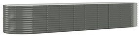 vidaXL Vyvýšený záhon práškově lakovaná ocel 396x100x68 cm šedý