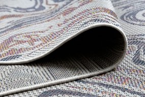 Dywany Łuszczów, Kusový koberec Sion Sisal Waves 2836 ecru/blue/pink – na ven i na doma, 140x190, vícebarevná, chodba / předsíň