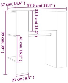 Skříň do předsíně hnědý dub 97,5x37x99 cm kompozitní dřevo - Default Title