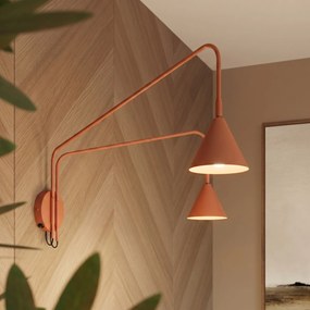 Sollux Lighting Nástěnné svítidlo NOX 2 okrově červené s vypínačem