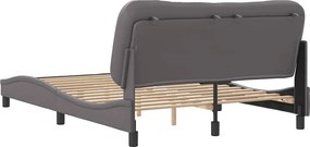 Rám postele bez matrace Hvar šedý 140x190 cm umělá kůže 3207998