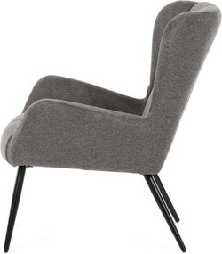 Křeslo ušák AK-H9206 GREY2, látka, šedá (74 x 86) cm