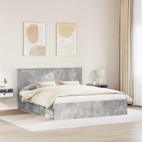Rám postele s čelo Beton 180 x 200 cm Masivní borové dřevo 3410977