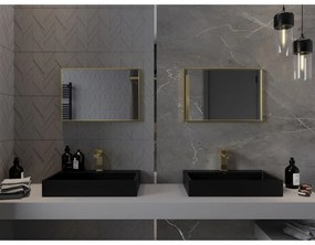 Mexen Loft, obdélníkové koupelnové zrcadlo 60 x 40 cm, barva rámu zlatá lesklá, 9852-060-040-000-50