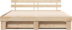 Rám postele s čelo Hnědá 200 x 200 cm Masivní borové dřevo 3385670