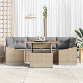Sada zahradních pohovek 7 ks Beige a šedá 3349790