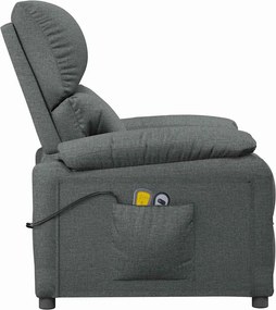 Elektrické masážní křeslo tmavě šedé textil 3073828