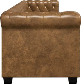 vidaXL Chesterfield sada 2místné a 3místné pohovky [274322] Barva: Hnědá