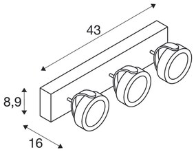 SLV 1000132 Kalu, bílá LED bodovka, 3x10W 60° LED 3000K, výška 16,5cm