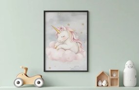 Kouzelný jednorožec - obraz - Spící jednorožec na obláčku 72 - 70 x 100 cm - 1 149 Kč