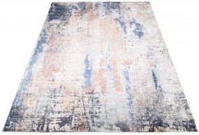 Kusový koberec pratelný TOSCANA 97170 Abstraktní pogumovaný modrý krémový růžový Rozměr: 140x200 cm