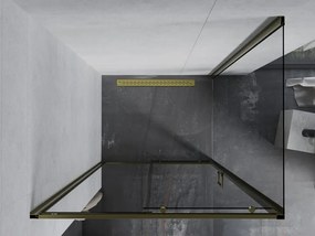 Mexen Apia sprchový kout s posuvnými dveřmi 115 (dveře) x 80 (stěna) cm, 5mm čiré sklo, zlatý profil, 840-115-080-50-00