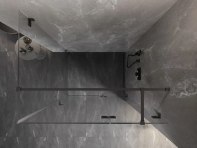 Mexen Lunar T výklopný sprchový kout pravý 110 x 100 cm, čiré sklo, grafitová, 834T-110-100-95-00-P