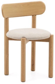 Jídelní židle z dubového dřeva v krémovo-přírodní barvě v sadě 2 ks Nebai – Kave Home
