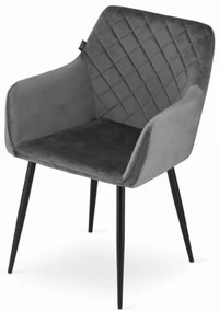 Sametová židle Copenhagen šedá
