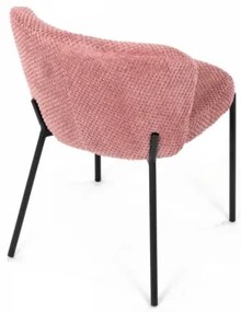 Židle jídelní růžová látka černé kovové nohy CT-W1077 PINK2